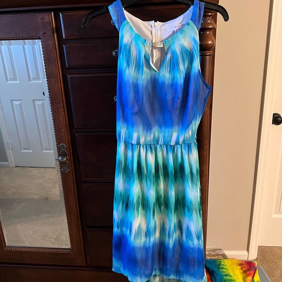 Studio One | Dresses | Studio One Blue Halter Sleeveless Midi Dress ...
